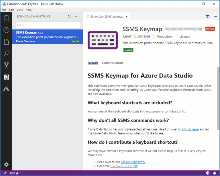 Getting SSMS Keyboard Shortcuts in Azure Data Studio | Bob Pusateri